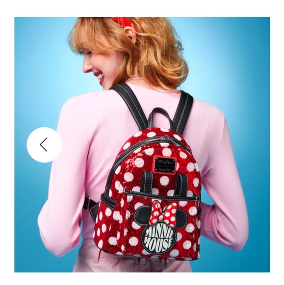 Disney | Bags | Loungefly Disney Minnie Mouse Sequin Polka Dot ...